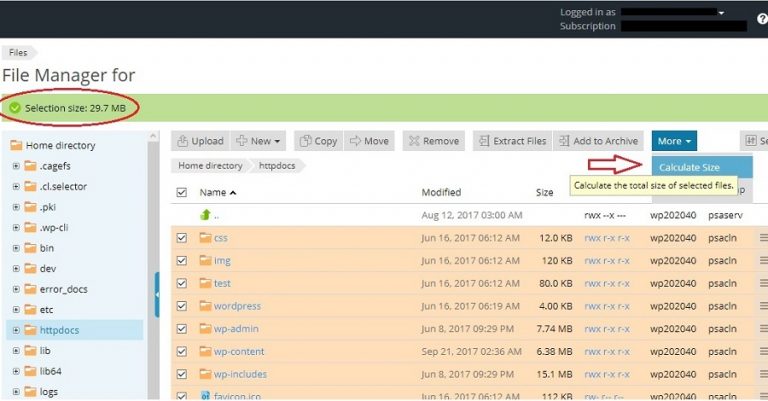 Cara Menghitung Ukuran File dan Folder di File Manager Plesk Panel ...