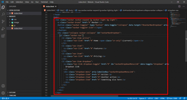 Cara membuat navbar mudah - Hostnic.id
