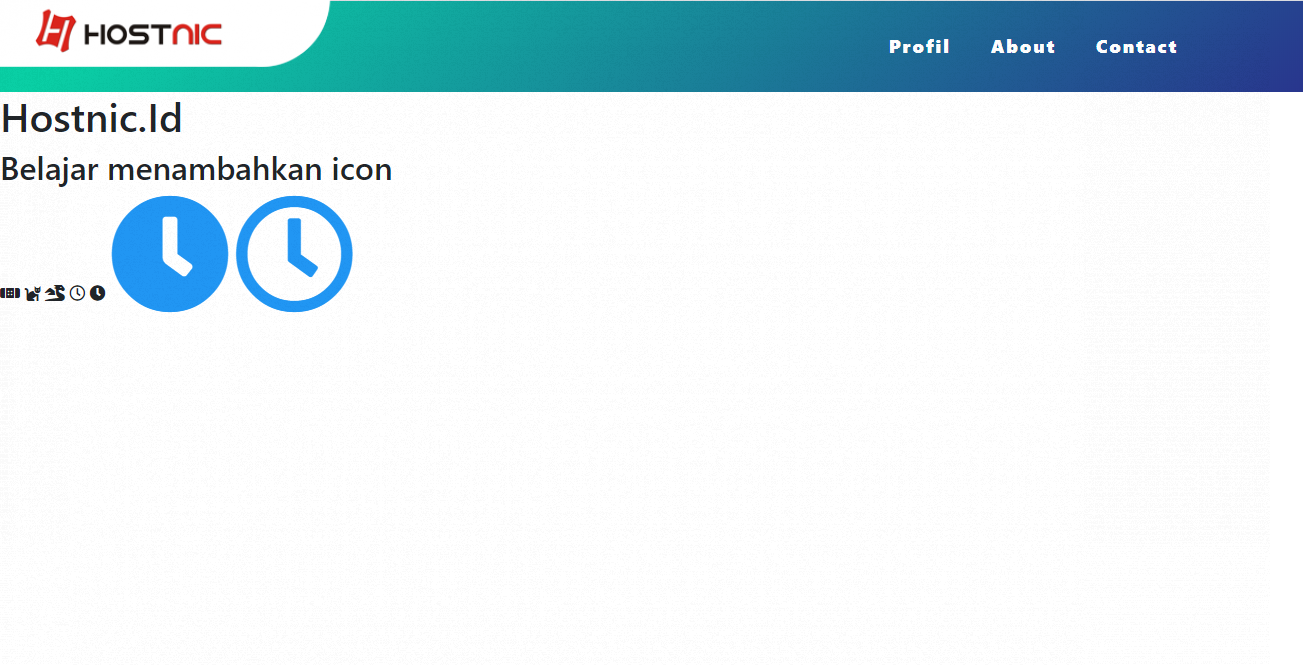 Cara menambahkan icon di Website - Hostnic.id