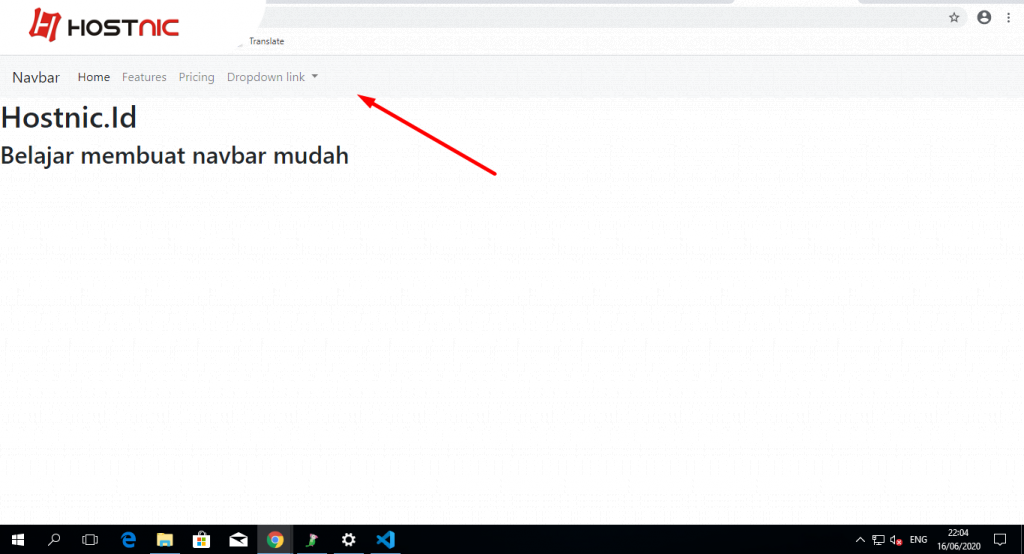Cara membuat navbar mudah - Hostnic.id