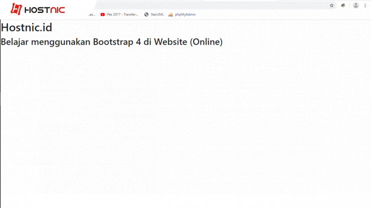 Cara menggunakan Bootstrap 4 di Website secara Online - Hostnic.id