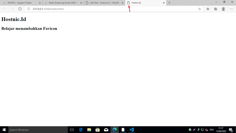 Cara menambahkan Favicon / icon pada Judul Website - Hostnic.id