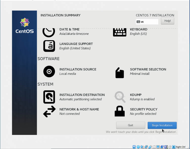 Cara install CentOS 7 server di Virtual Box - Hostnic.id